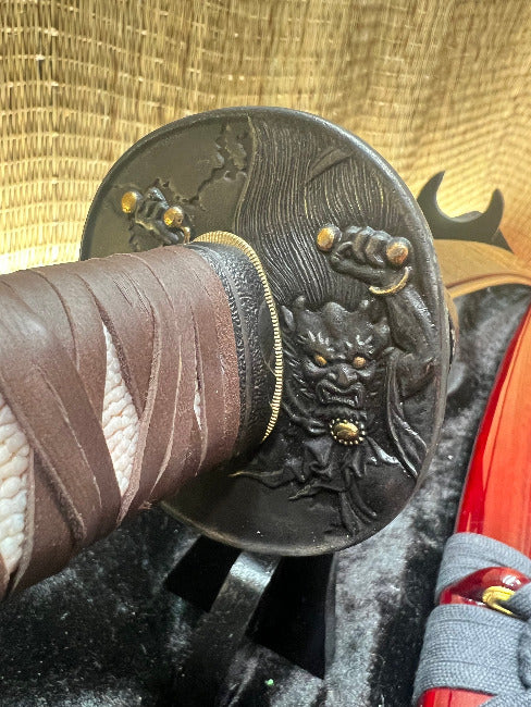 KATANA BURGUNDY SAYA LEATHER TSUKA – The Samurai Connection